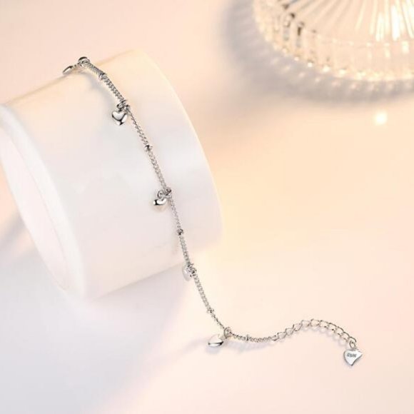 Jewelry | New 925 Sterling Silver Simple Heart Bracelet | Poshmark